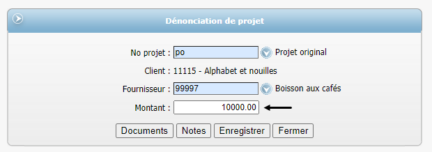 Dénonciation de projet - Prextra